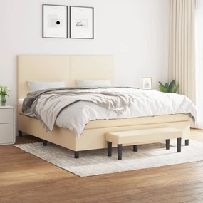 Box spring postel s matrací krémová 180x200 cm textil 3136458