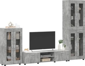 Sestava TV skříněk FLORIN 3 ks Betonově šedá Kompozitní dřevo 3397957