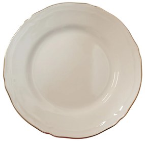 Alba Dezertní talířky, bílá barva se zlatým okrajem, 6 kusů