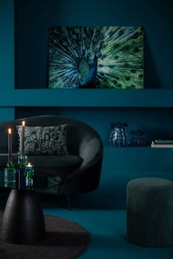 Nástěnná skleněná dekorace páv Peacock – 120*0,4*80 cm