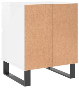 Noční stolek bílý s vysokým leskem 40x35x50 cm kompozitní dřevo