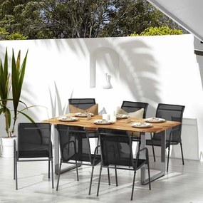 Zahradní židle 6 ks ocel a textilen černé 316819