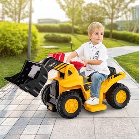 Costway Sedací bagr dětský bagr elektrický se skrytým úložným prostorem