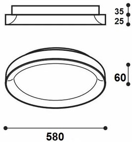 Led2 Stropní LED svítidlo BELLA SLIM ø 58 cm Barva: Bílá, Stmívání, řízení: 3000K/4000K ON/OFF