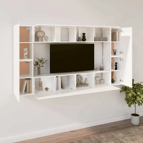 8dílný set TV skříněk bílý kompozitní dřevo 3114286