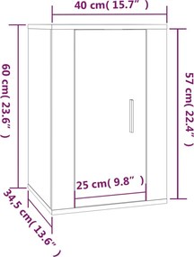 vidaXL Nástěnná TV skříňka 40 x 34,5 x 60 cm [816662] Barva: šedá sonoma