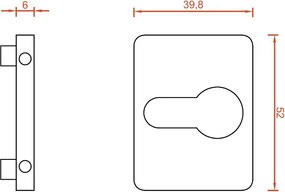 Kuchinox Kuchinox, rozeta ke kličce s otvorem pro cylindrickou vložku, zlatá matná, LAV-LK7_G02A
