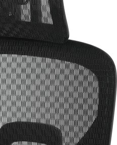 Ergonomická kancelářská židle PLUSHIO - černá síťovina