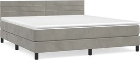 Box spring postel s matrací světle šedá 160x200 cm samet 3141371