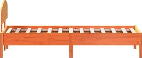 Postel bez matrace voskově hnědá 100 x 200 cm masivní borovice 3207220