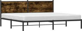 Kovový rám postele bez matrace kouřový dub 200 x 200 cm 3301350