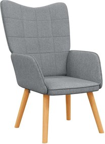 Relaxační křeslo světle šedé textil 327919
