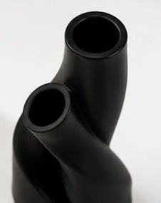 váza, styl Boho, plast, 14x6x6 cm, černá, Dekorino VD0260008