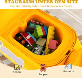 Costway Pojízdné autíčko pro batole s úložným prostorem pod sedadlem osvětlení