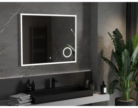 Mexen Kala podsvícené koupelnové zrcadlo s kosmetickým zrcátkem 100 x 80 cm, LED 6000K, ventilátor - 9820-100-080-611-00