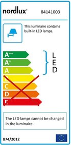 NOR 84141003 Venkovní nástěnné svítidlo Rold 1x9,5W LED černá čirá - NORDLUX