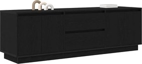 TV skříňka s LED osvětlením černý dub 160,5x41x50 cm 3328427