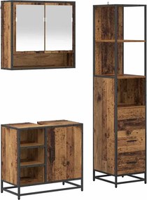Sada koupelnového nábytku 3 ks Staré dřevo 35 x 37,5 x 166 cm 3402503