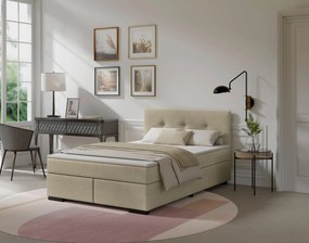XXXLutz POSTEL BOXSPRING, 120/220 cm, béžová MID.YOU - Jednolůžkové postele - 002784001251