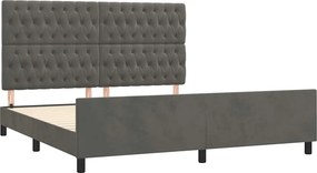 Rám postele s čelem tmavě šedý 180x200 cm samet 3125953