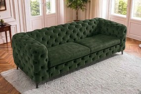Designová sedačka Rococo 235 cm tmavě zelený samet