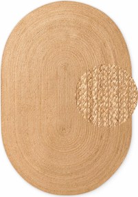 Hanse Home, Kusový koberec Jute Braided 106005 Gold ovál, 160x230 ovál, béžová, chodba / předsíň