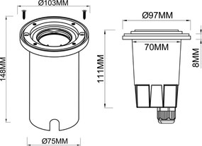 IMPR 730474 Deko-Light zemní svítidlo Aton kulaté 220V GU10 7W stříbrné