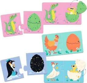 DJECO Puzzle Duo Vajíčka / 6x2 dílků / od 2 let