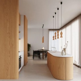 Závěsné svítidlo z bukového dřeva v přírodní barvě ø 8 cm Cubo – Sollux