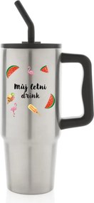 Personalizovaná nerezová termoska s barevným víčkem s letním mixem