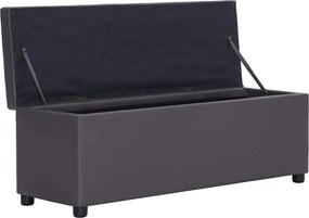 Lavice s úložným prostorem 116 cm šedá umělá kůže 281312