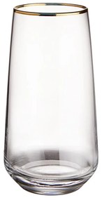 TOUCH OF GOLD Sklenice na longdrink se zlatým okrajem 480 ml
