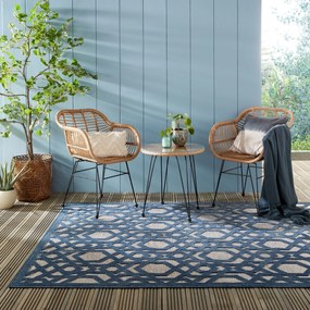 Kusový koberec Piatto Oro Blue – na von aj na doma, 80x150, modrá, chodba / predsieň, Flair Rugs