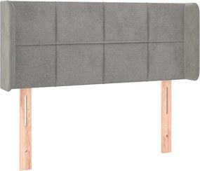 Čelo postele typu ušák světle šedé 103x16x78/88 cm samet 3118810