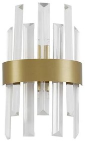 Nova Luce Nástěnné svítidlo CROWN saténový zlatý kov čirý křišťál (7 ks) G9 1x5W