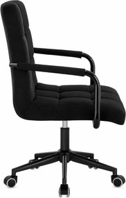 LuxuryForm DESIGN Otočná židle VERONA BLACK VELUR na černé podstavě s kolečky - černá
