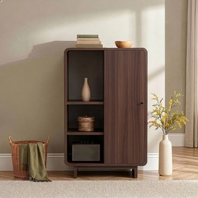 Skříňka v dekoru ořechu v tmavě přírodní barvě 70x110x34 cm Torina – Nordure