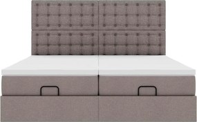 Osmanský rám postele s matrací taupe 160x200cm textil 3313731