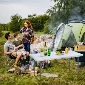Costway Skládací stůl Dvojitý skládací s výškovým nastavením, bílý