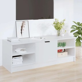 TV skříňka lesklá bílá 102 x 35,5 x 36,5 cm kompozitní dřevo