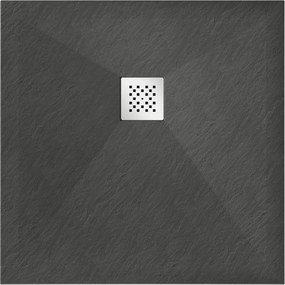 Mexen Stone+ kompozitní čtvercová sprchová vanička 90 x 90 cm, antracit - 44719090