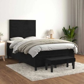 Box spring postel s matrací černá 120 x 190 cm samet 3270477