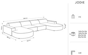 Béžová rohová pohovka z textilie bouclé (do "U") Jodie – Micadoni Home