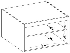 Šatní skříň ELENA 2D 1L + zrcadlo + nástavec | 89,7 cm | bílá