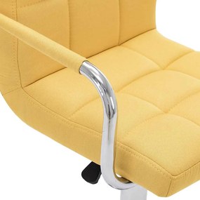 Barové židle 2 ks žluté textil 283426