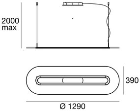 Stilnovo 8490 8490 Opti-line, závěsné svítidlo 47W LED 3000K stmívatelné phase-cut, bílá, délka 129cm