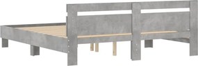 Rám postele s čelem betonově šedý 160 x 200 cm kompozitní dřevo 3207409