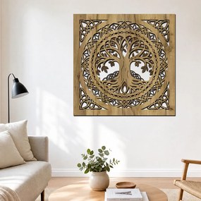 dřevo života 3vrstvý dřevěný Strom života PROPOJENÍ Zvolte rozměr šxv (cm): 80x80, Zvolte barvu dekoru: Dub zlatý-Ořech-Wenge