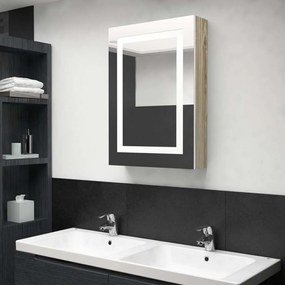 vidaXL LED koupelnová skříňka se zrcadlem 50 x 13 x 70 cm [326493] Barva: dub