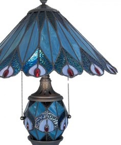 Stolní lampa Tiffany Peacock – 40x65 cm